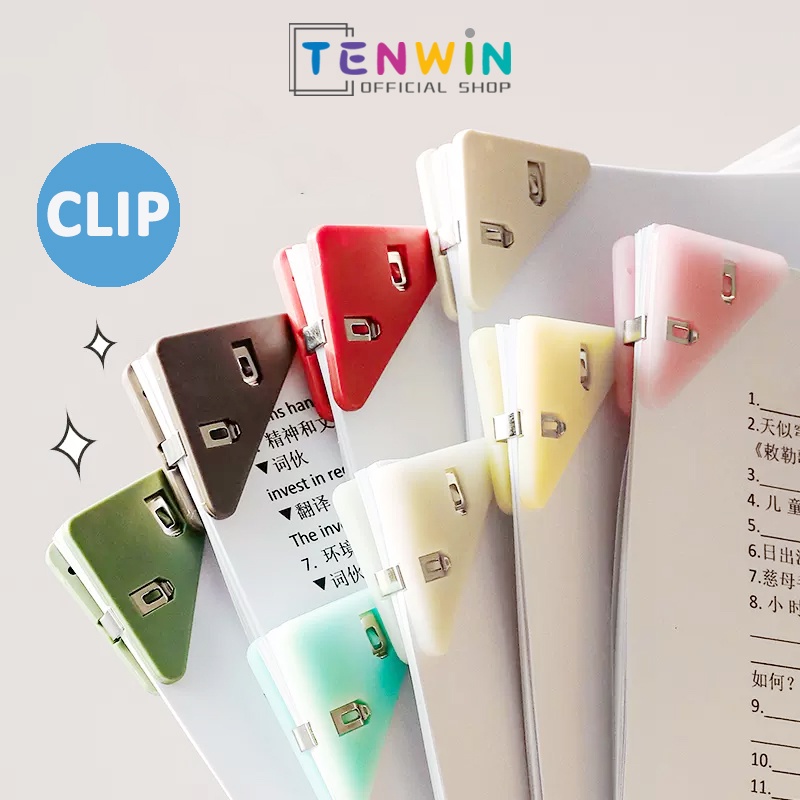 Jual klip kertas/Klip Binder/Klip Sudut Kertas Segitiga Warna Warni ...