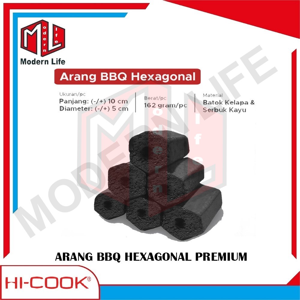 Jual Hi-Cook Arang BBQ Hexagonal / Batok Arang BBQ (Grade Premium ...