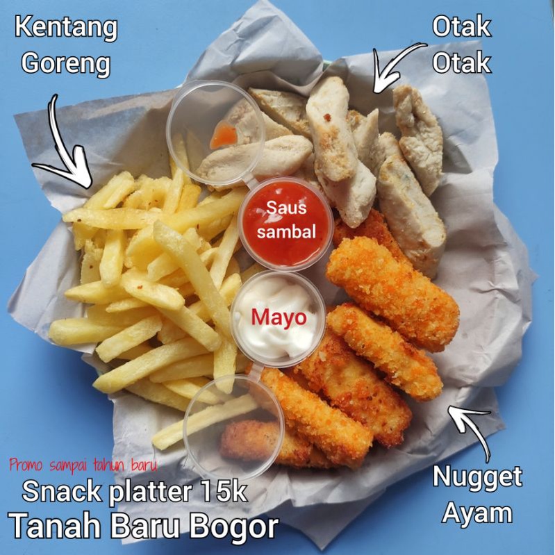 Jual snack platter bogor nugget ayam homemade kentang french fries otak ...