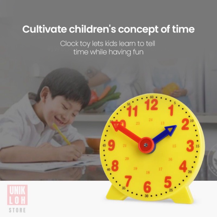 Jual MONTESSORI PLASTIC CLOCK mainan edukasi belajar JAM untuk anak ...