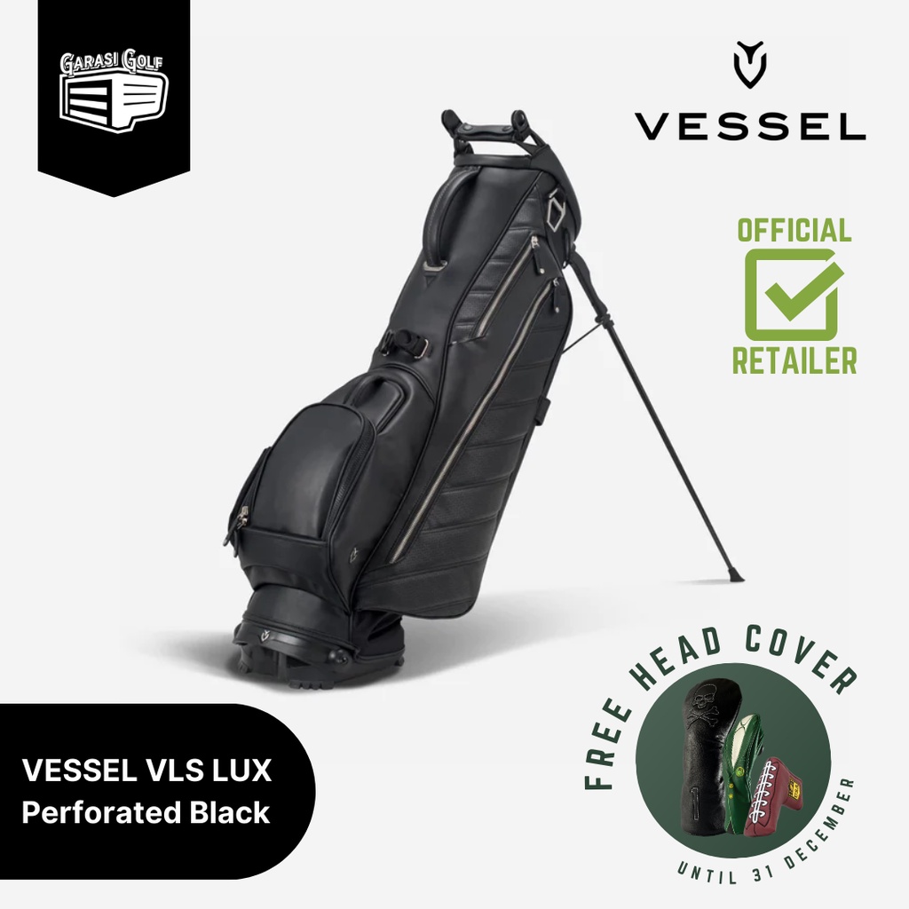 Jual VESSEL VLS LUX Stand Bag Golf Perforated Black - Tas Stik Original ...