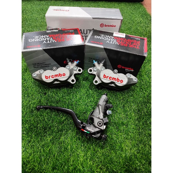 Jual PAKET DOUBLE DISK MASTER REM BREMBO RCS 19 CC KALIPER KANAN KIRI 4 PISTON 1 PIN GREY ...
