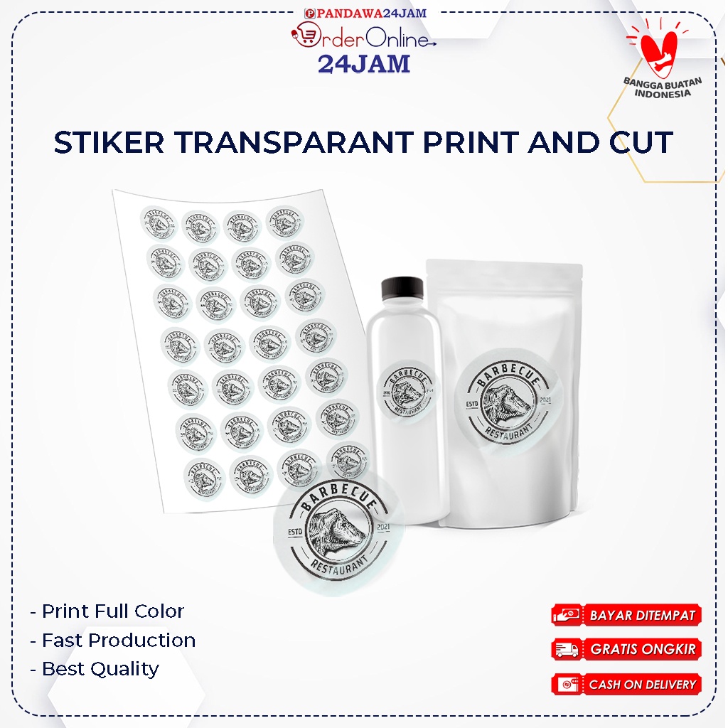 Jual Stiker Transparan Custom Anti air Cetak A3+ Print and Cut | Shopee Indonesia