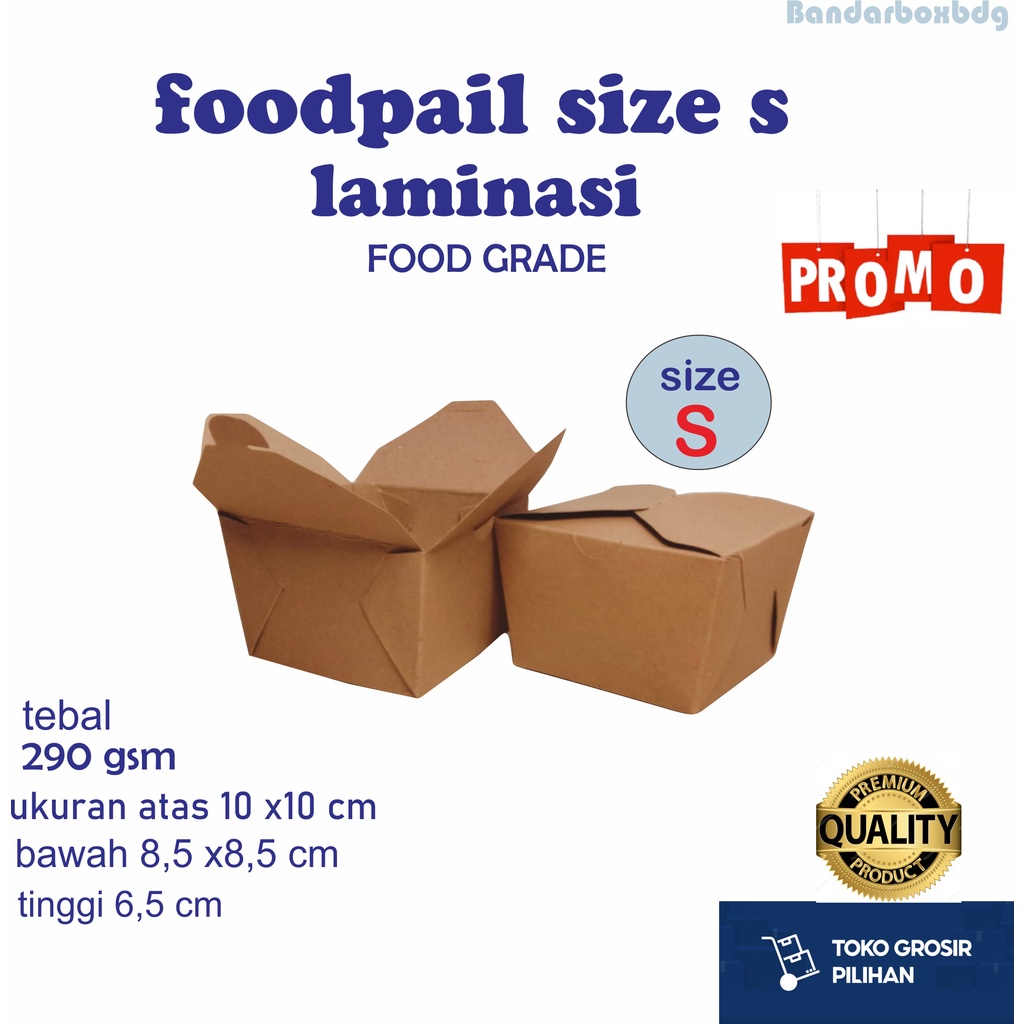 Jual Food Pail Size S 290gsm Paper Rice Box Lunch Box Kertas Dus Makan ...