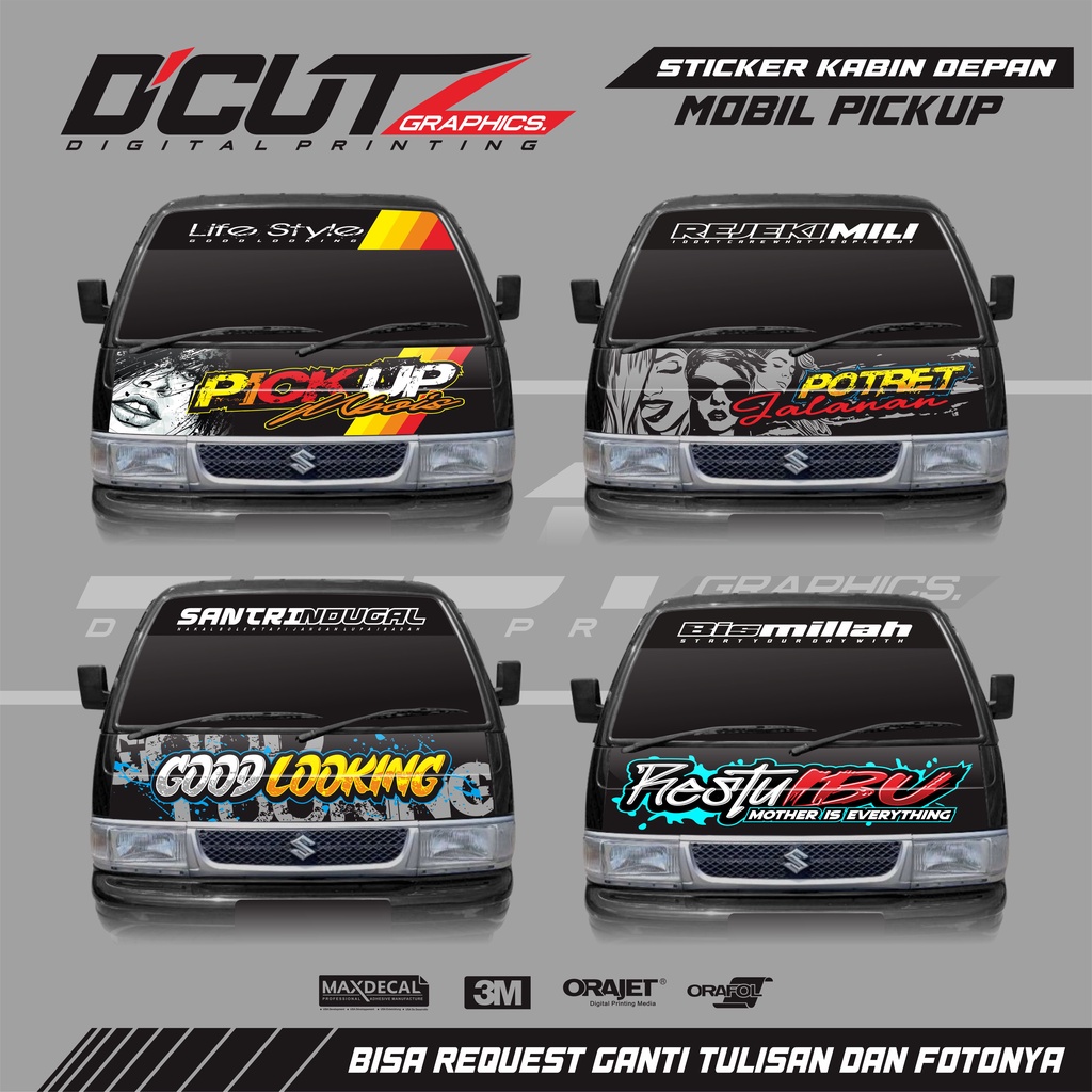 Jual Decal Sticker Kabin Mobil Pickup Futura, T120ss, L300, New Carry ...