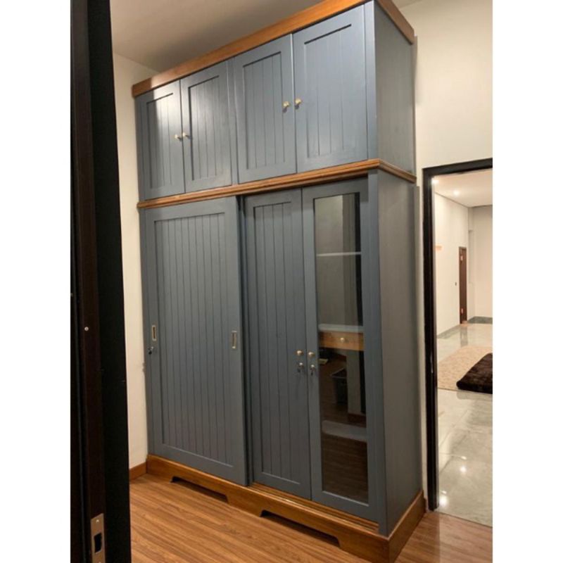 Jual LEMARI PAKAIAN MINIMALIS TUMPUK KAYU JATI CUSTOM | Shopee Indonesia