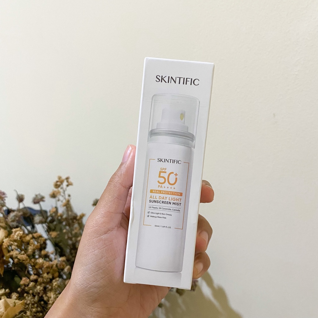 Jual SKINTIFIC All Day Light Sunscreen Mist SPF50 PA++++ Sunscreen Spay ...