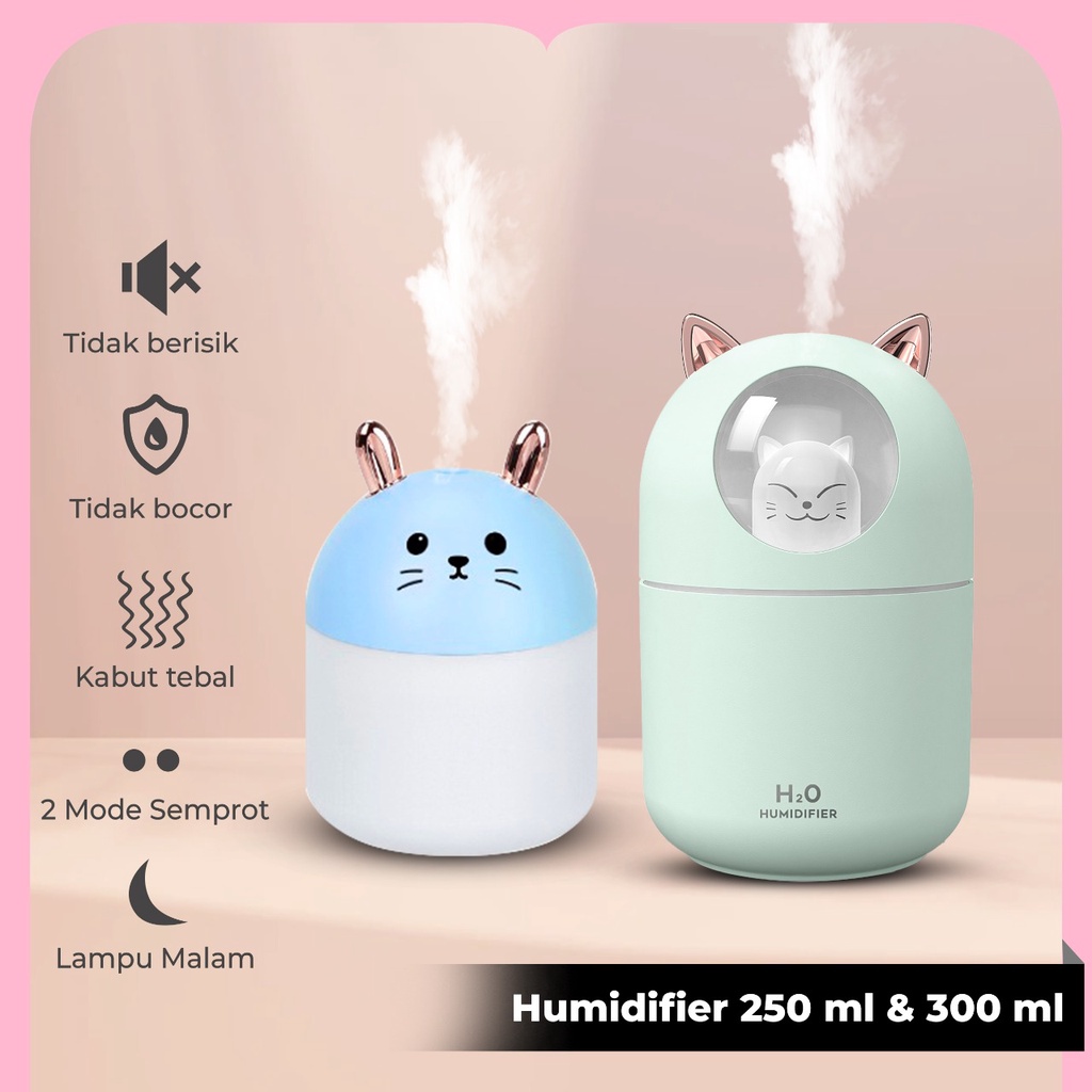 Jual HIOME Humidifier Mini Cat/ Humidifier Difusser With Lampu LED ...