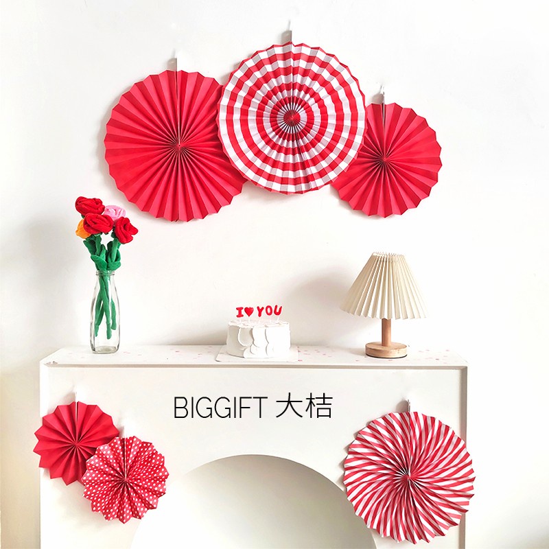 Jual imlek Paper Fan Backdrop Set Paper flower Imlek Christmas 17 ...
