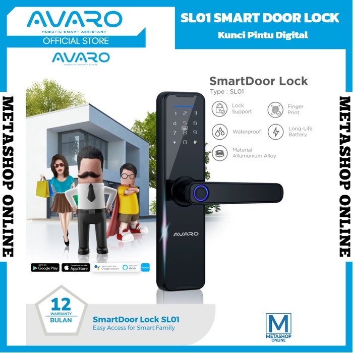 Jual AVARO SL01 Smart Door Lock Kunci Pintu Digital Fingerprint RFID | Shopee Indonesia