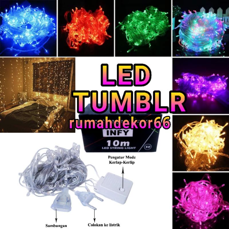 Jual LAMPU TUMBLR LED 10 Meter 50 Mata Led Packing Kotak Lampu Hias ...