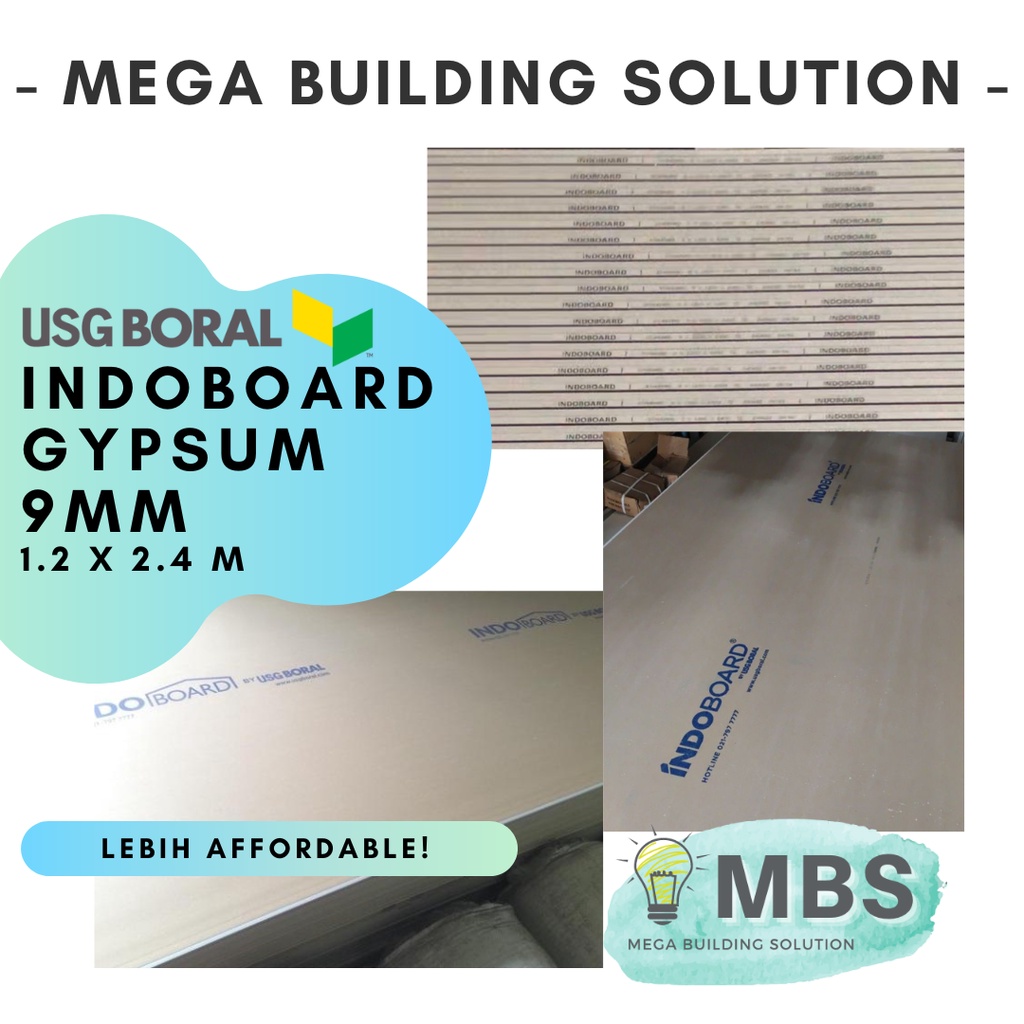 Jual Gypsum / Gipsum Indoboard 9mm Papan Partisi Plafon Murah - Bukan ...