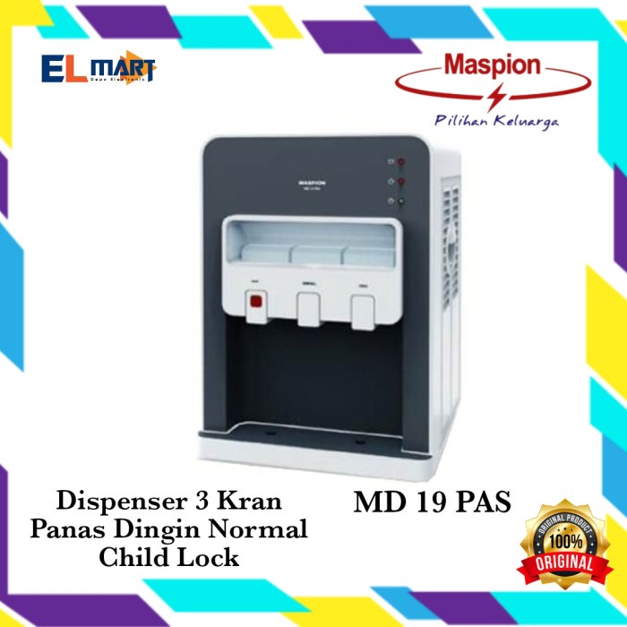 Jual Maspion Dispenser Air 3 Kran MD 19 PAS Panas Dingin Normal MD 19PAS | Shopee Indonesia
