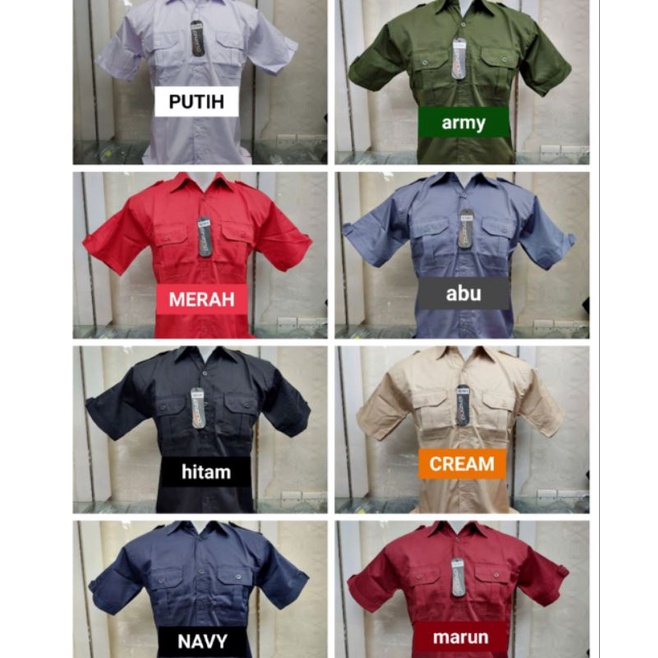 Jual lengan pendek kemeja polos baju polos seragam polos kemeja kerja ...