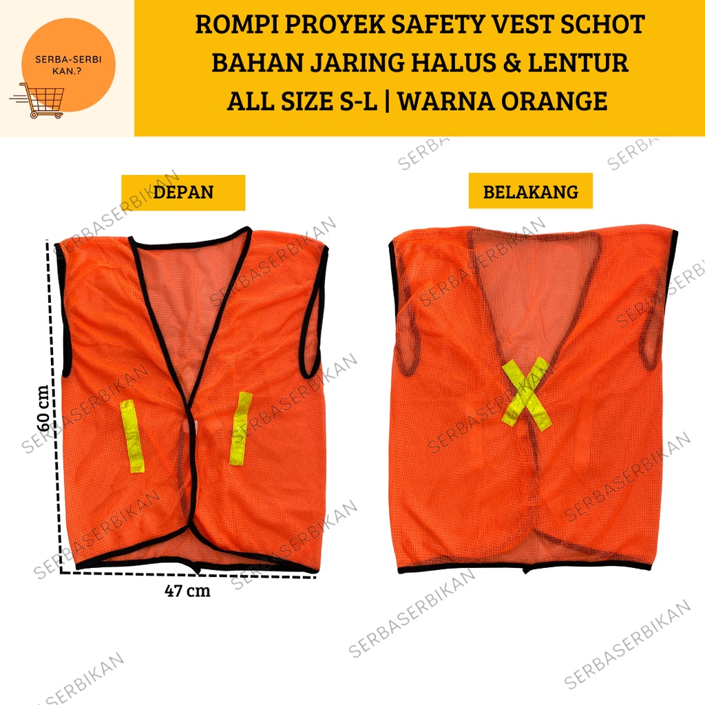 Jual ROMPI PROYEK JARING SAFETY VEST SCHOT HALUS & LENTUR ALL SIZE ...