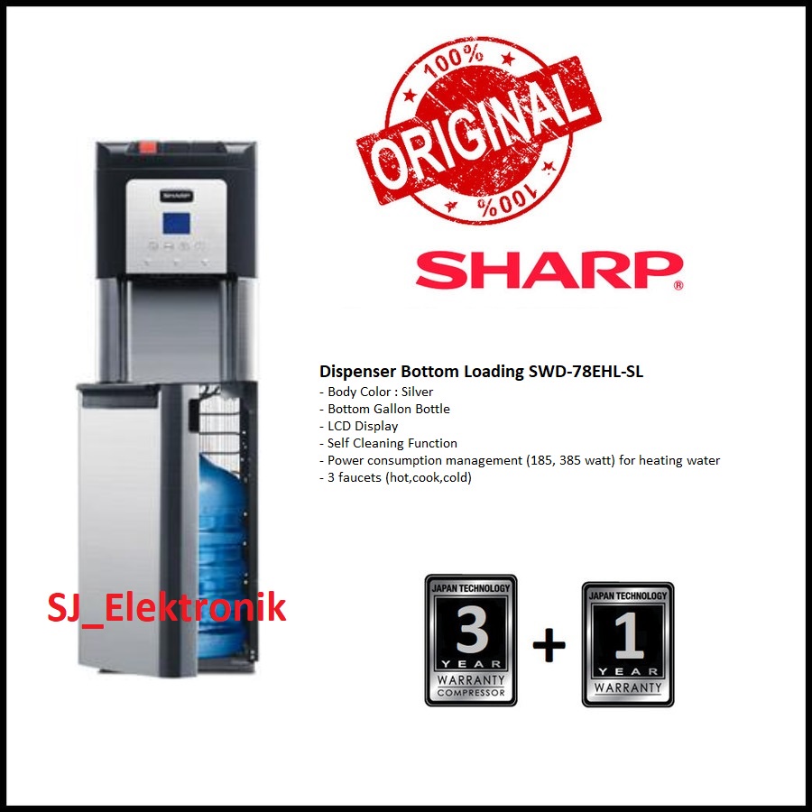 Jual Dispenser SHARP Galon Bawah SWD-78EHL-SL / SWD78EHLSL / 78EHL SL ...