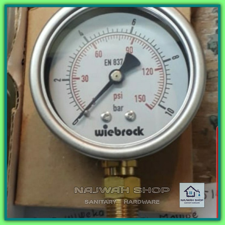 Jual Pressure Gauge 2.5-250 bar-psi Diameter 4" inch Wiebrock Body ...