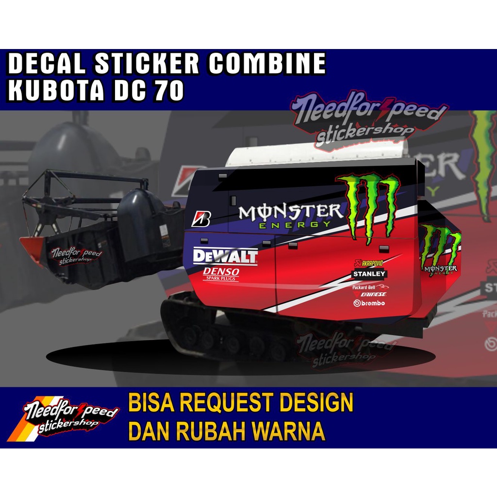 Jual DECAL STICKER KUBOTA DC 70 COMBINE HARVESTER | Shopee Indonesia