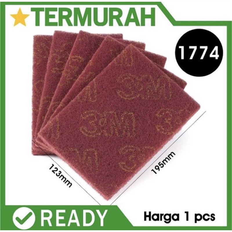 Jual Amplas 3M serabut maroon Scotchbrite scotch brite 7447 spon ...
