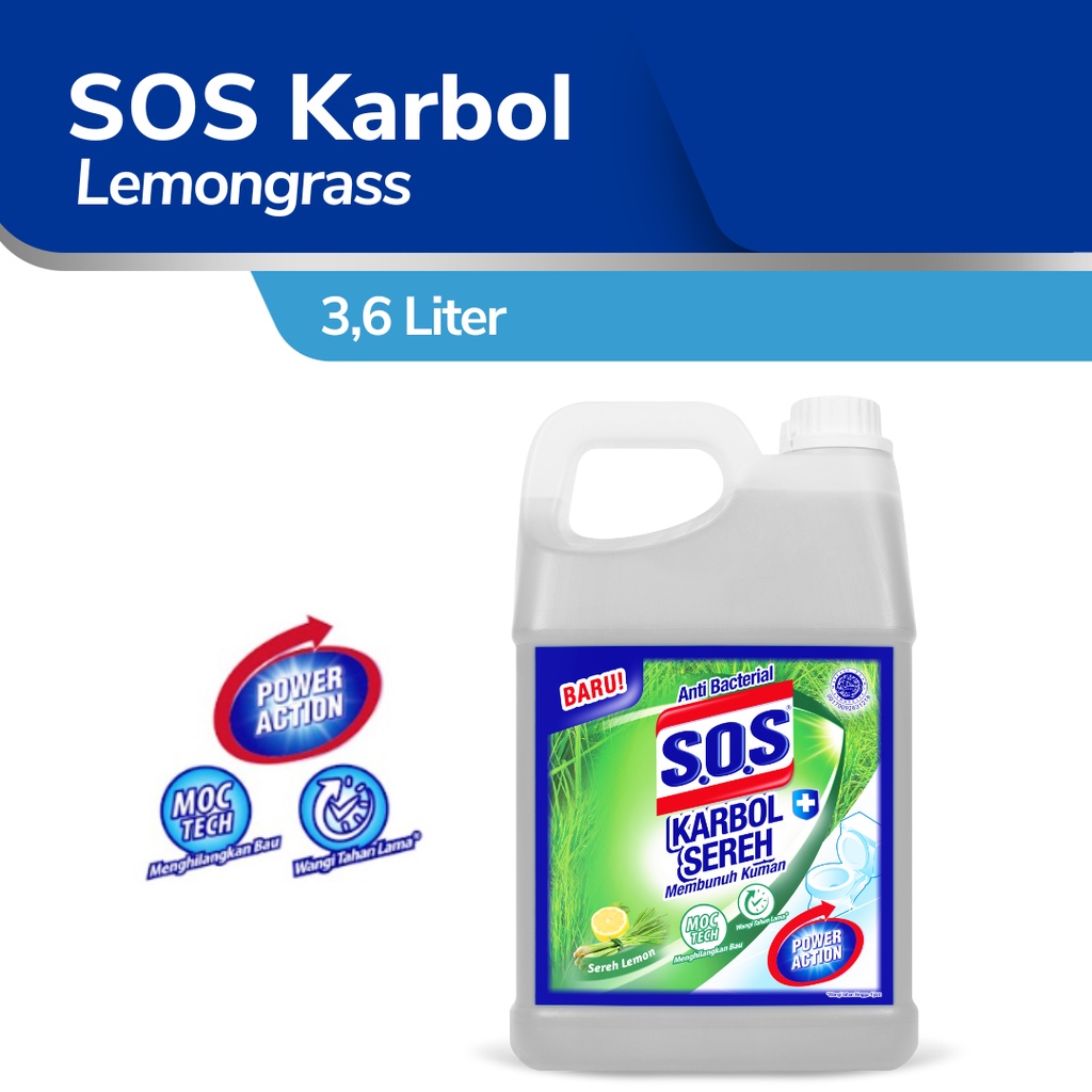 Jual Sos Karbol Wangi Lemon Sereh Anti Bacterial Jerrycan 3 6l