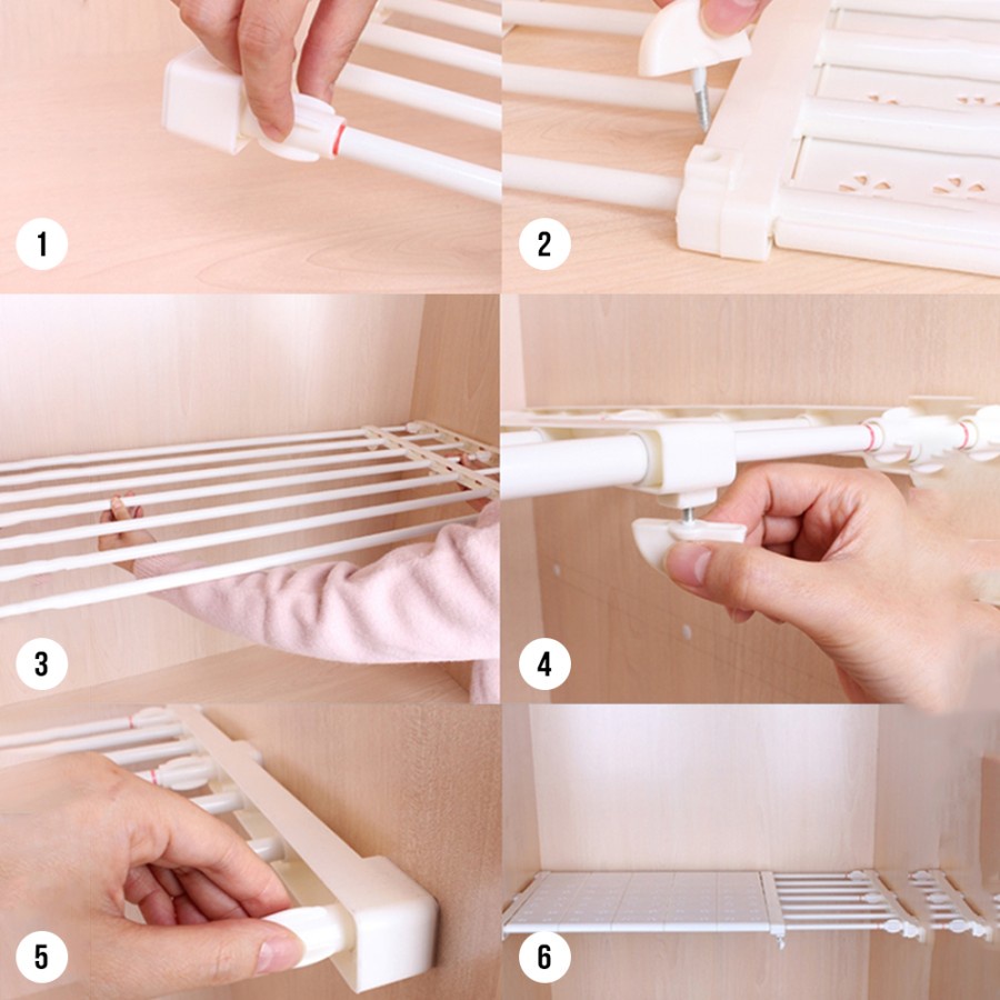 Jual Sekat Lemari Pakaian Fleksibel Rak Tambahan Lemari Portable ...