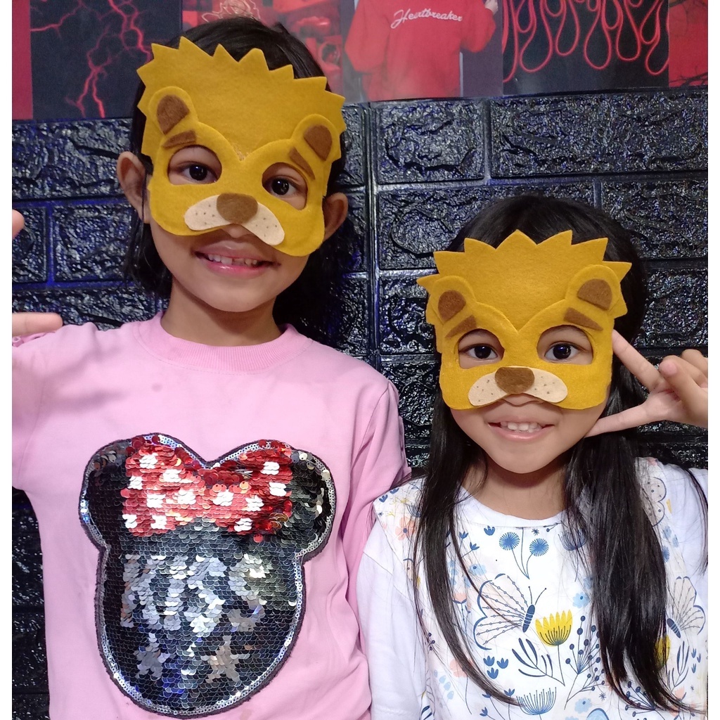 Jual [TRY COLLECTION] Topeng Drama Desain Hewan Singa Bahan Kain Flanel ...