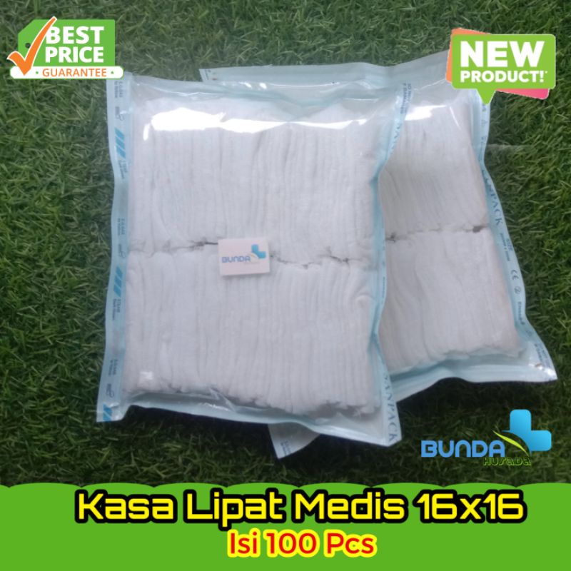 Jual Kasa Lipat Medis Kain Perban Pembalut Luka Ukuran 16x16 Isi 100 ...