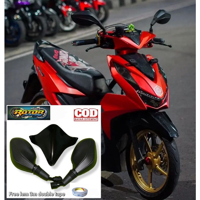 Jual Paket spion click thailand hitam polos plus visor variasi ...