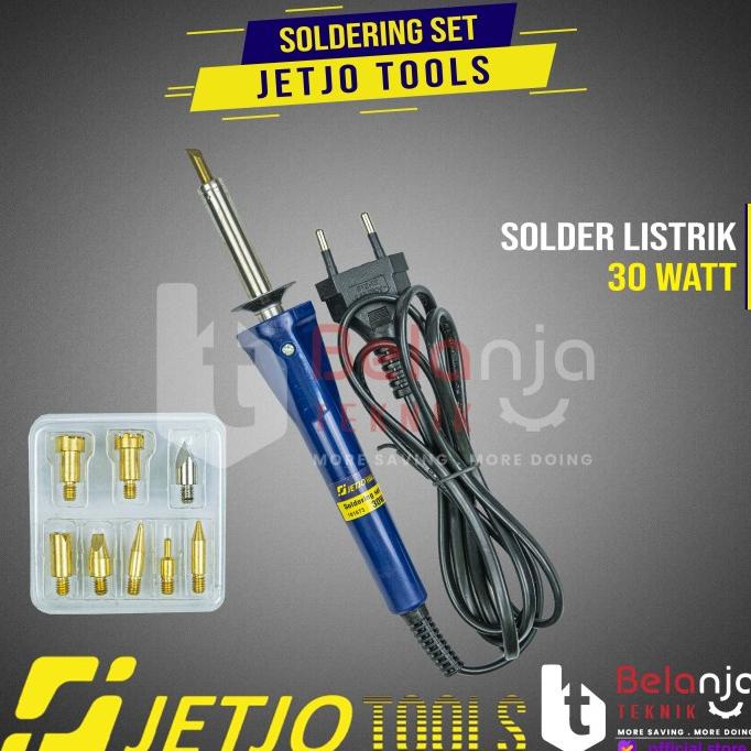 Jual JETJO TOOLS Solder Listrik 30 Watt Soldering Iron Set Alat Patri ...