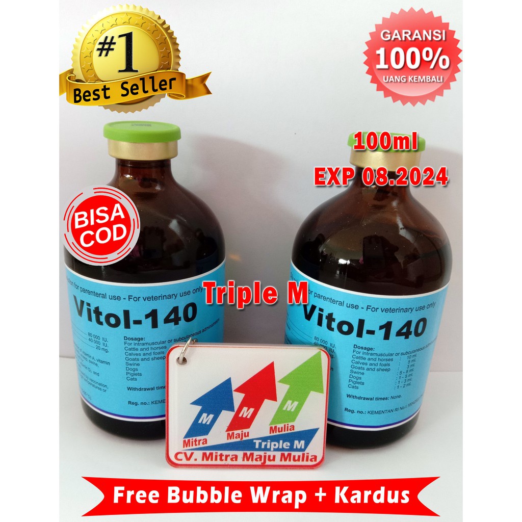 Jual Vitol 140 isi 100ml Original - Vitamin ADE Perbaiki Kondisi dan Produktivitas Hewan ...