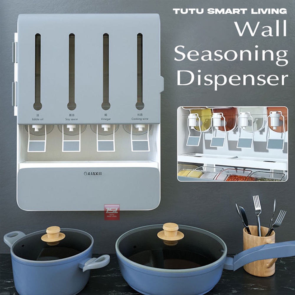 Jual TUTU Tempat Rak Bumbu Dapur Gantung / Dispenser Kotak Bumbu Dapur ...