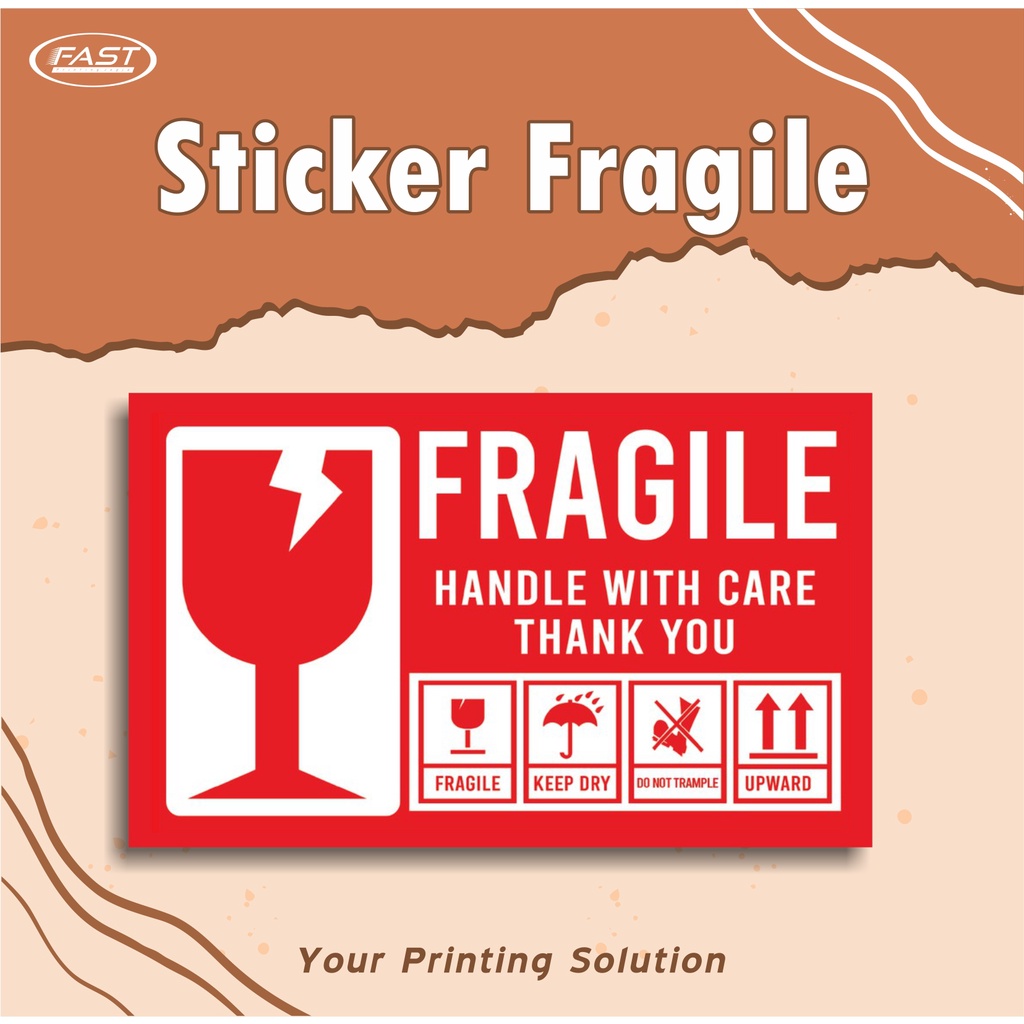 Jual STICKER FRAGILE 9x5.5 cm / FRAGILE / STICKER FRAGILE MURAH ...