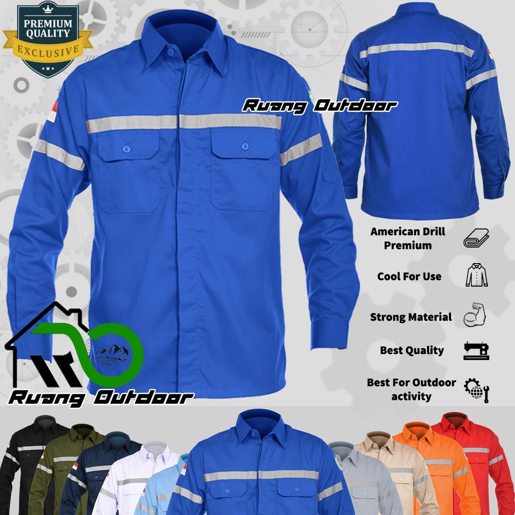 Jual KEMEJA ATASAN WEARPACK BAJU SAFETY K3 OUTDOOR PREMIUM LENGAN ...