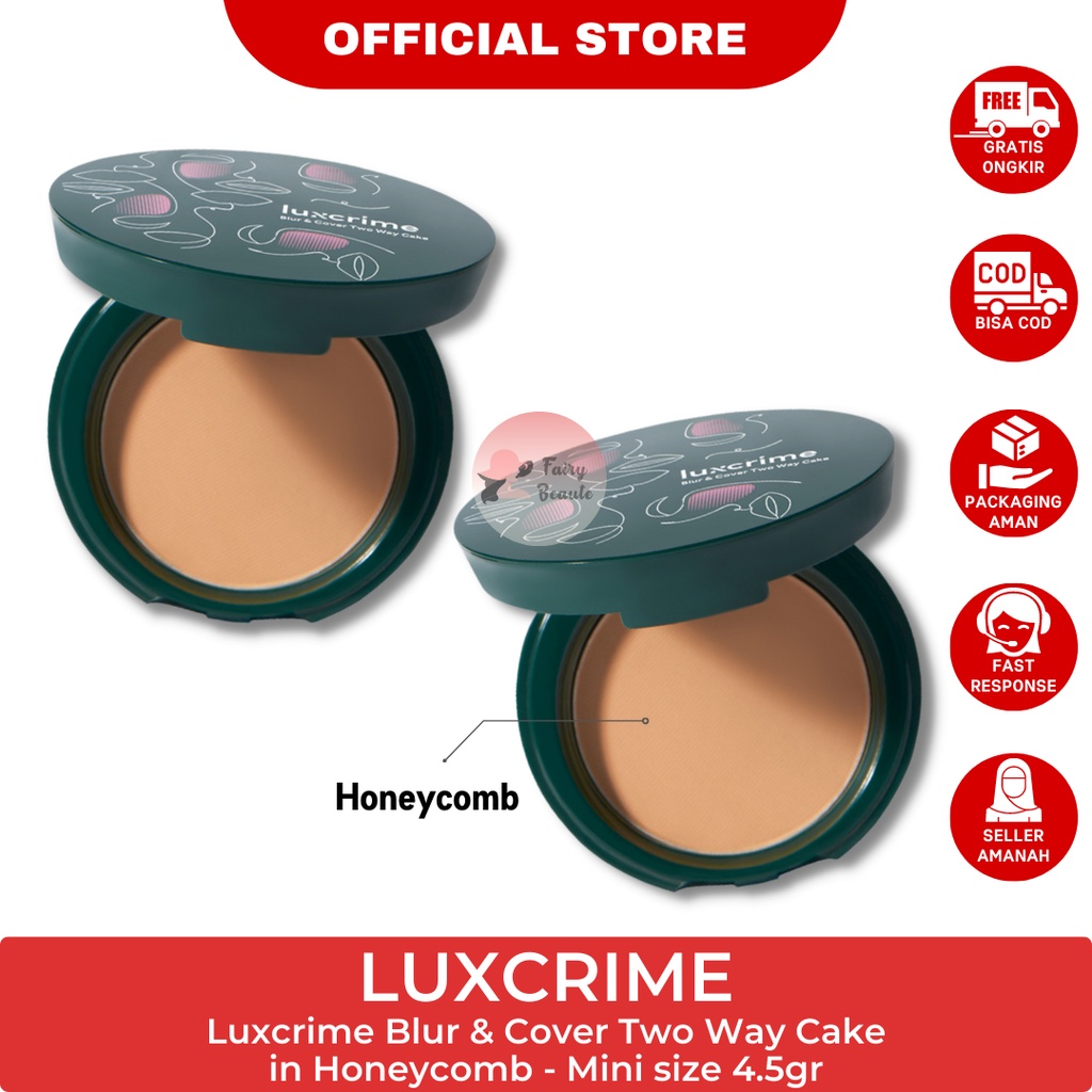 Jual Luxcrime Blur & Cover Two Way Cake in Honeycomb - Mini Size 4,5gr ...