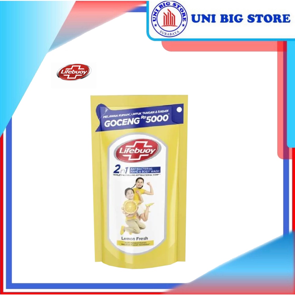 Jual Lifebuoy 2 in 1 Hand Body Wash Refill LEMON FRESH Pouch 90 ml ...