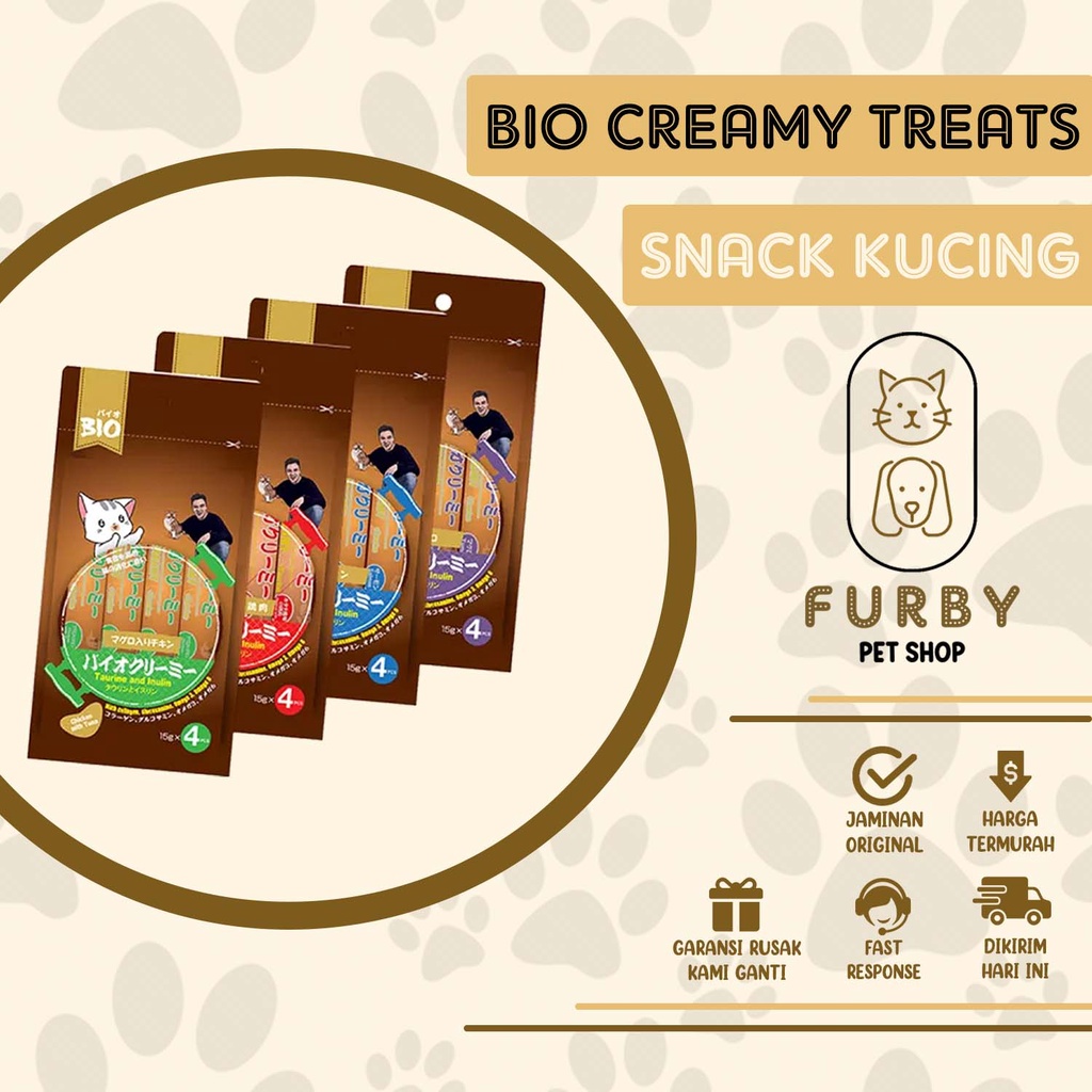 Jual Bio Creamy Treats Snack Kucing Makanan Basah Kucing | Shopee Indonesia