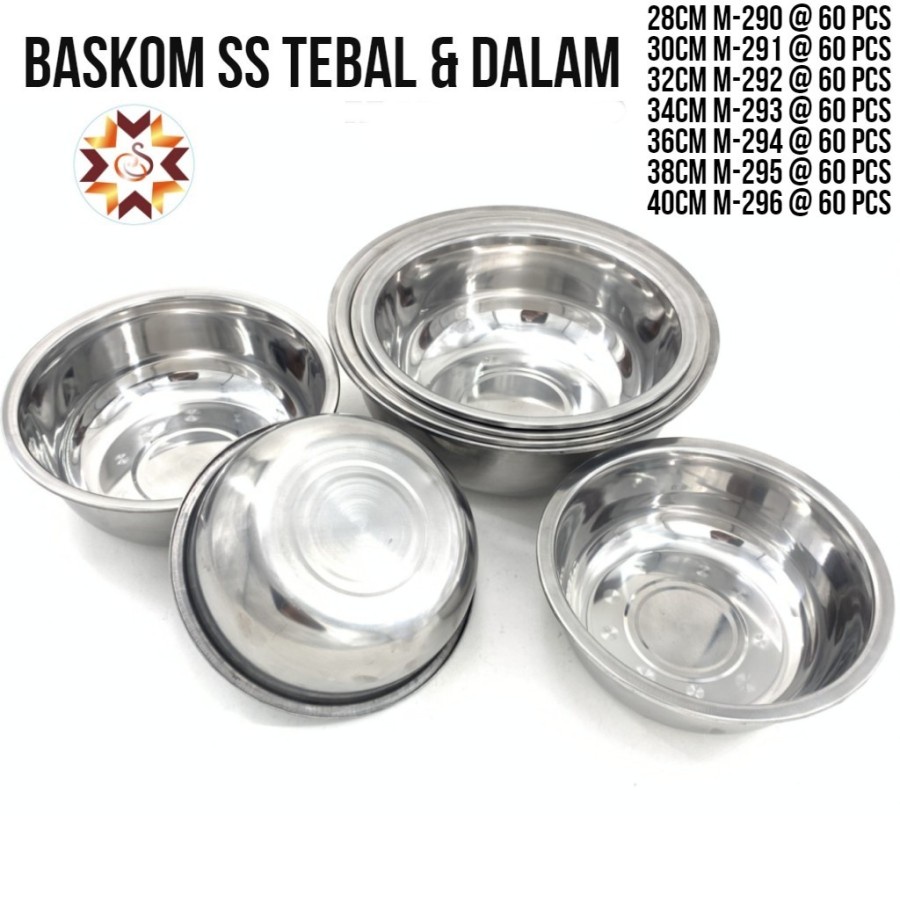 Jual Baskom Stainless Set 2 Ukuran (28 cm- 30 cm) | Shopee Indonesia
