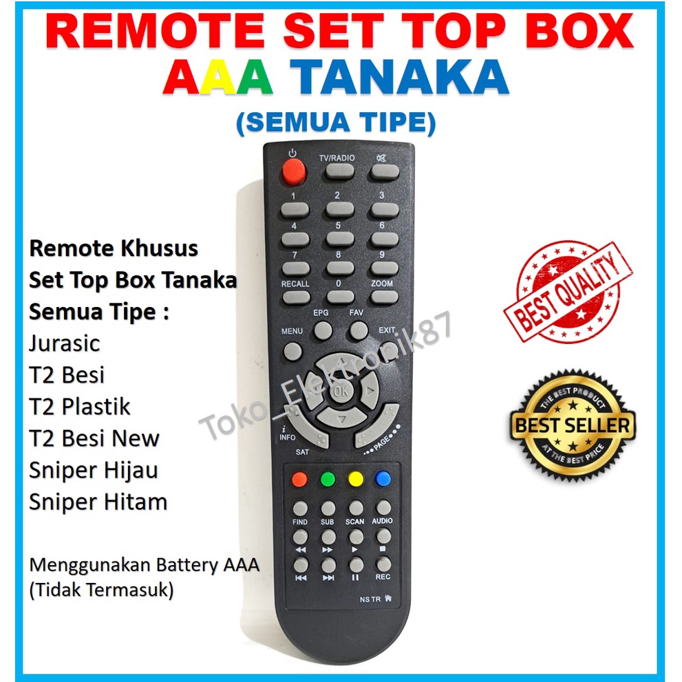 Jual Remote Set Top Box Tanaka (Semua Tipe) Remote Controler Setopbox ...