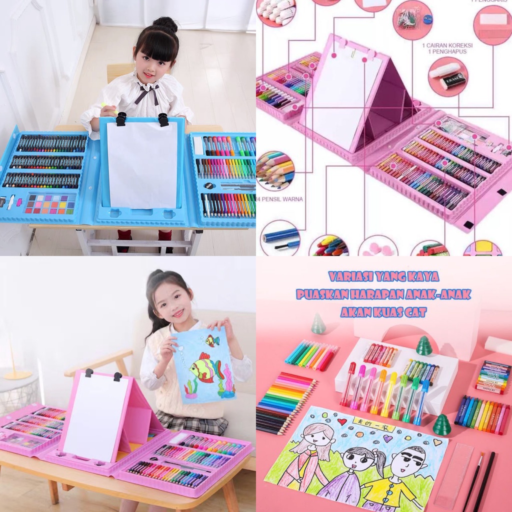 Jual PALING LENGKAP Crayon Anak Pengasah 208pcs Set Alat Menggambar ...