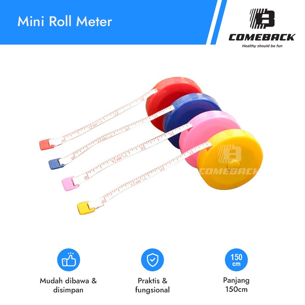 Jual Comeback Portable Mini Roll Meter, Meteran Mini Gulungan Putar ...
