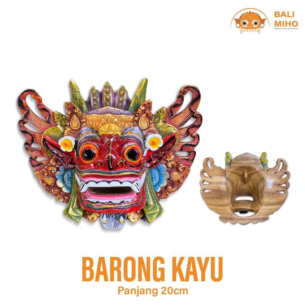 Jual Dekorasi Dinding Barong 20 cm - Ukiran Kepala Barong Berwarna ...
