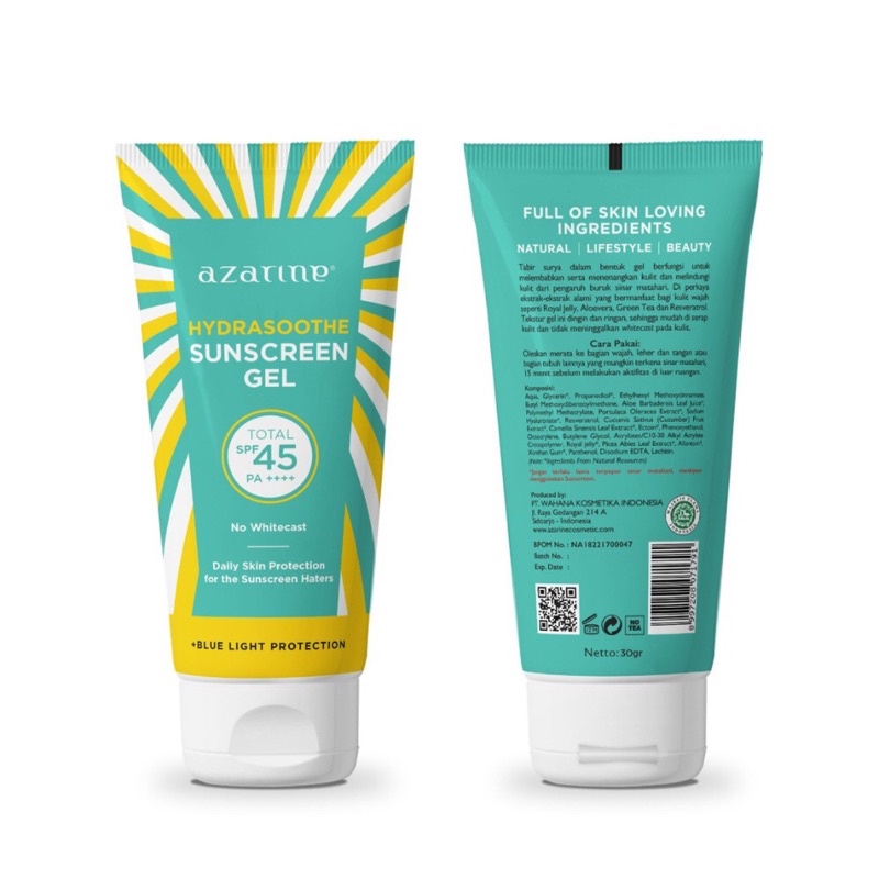 Harga Sunscreen Azarine Hydrasoothe GEL 30ML Terbaru Jun 2026 | BigGo ...