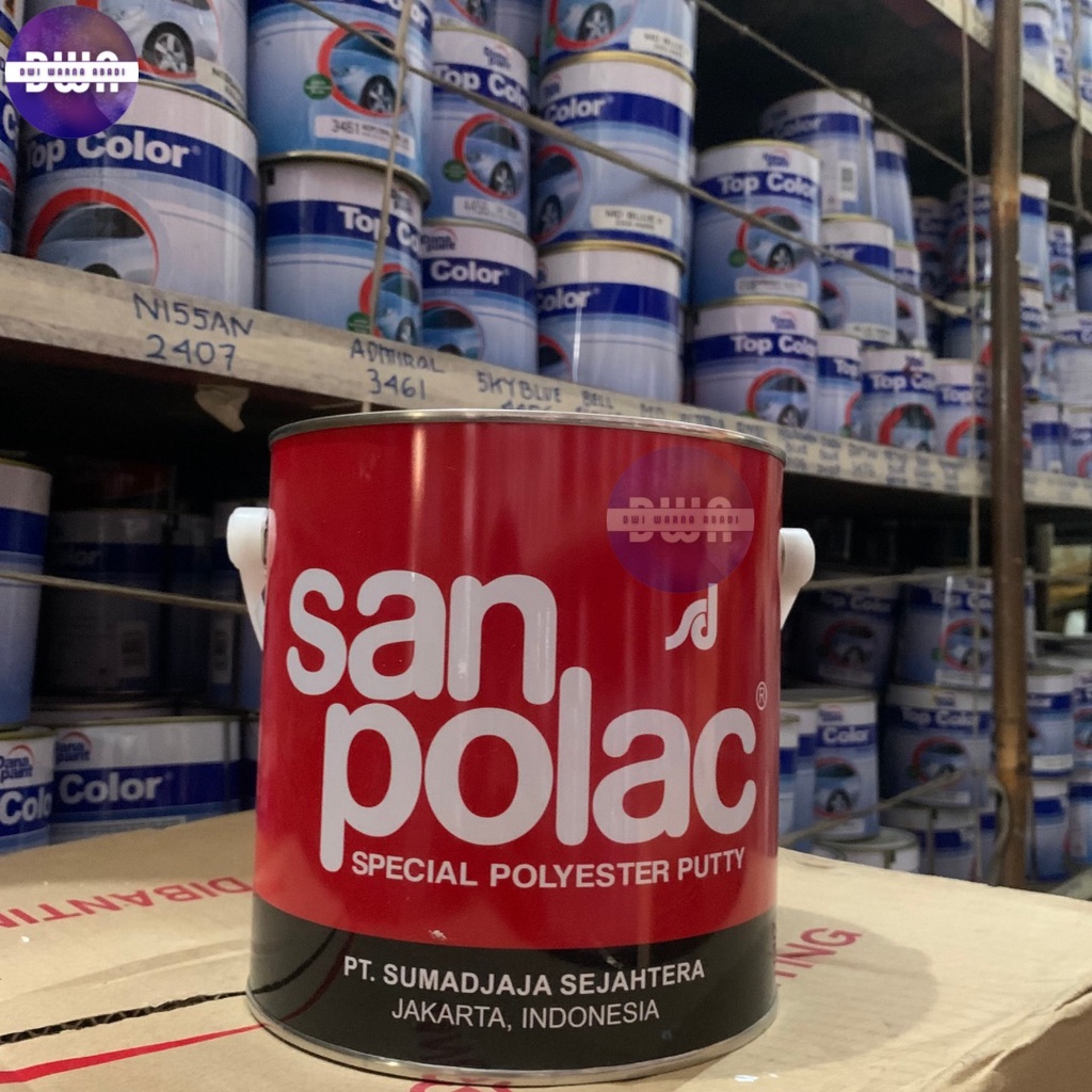 Jual Dempul Sanpolac 4Kg / San Polac 1 Galon / Mobil / Motor / Besi ...