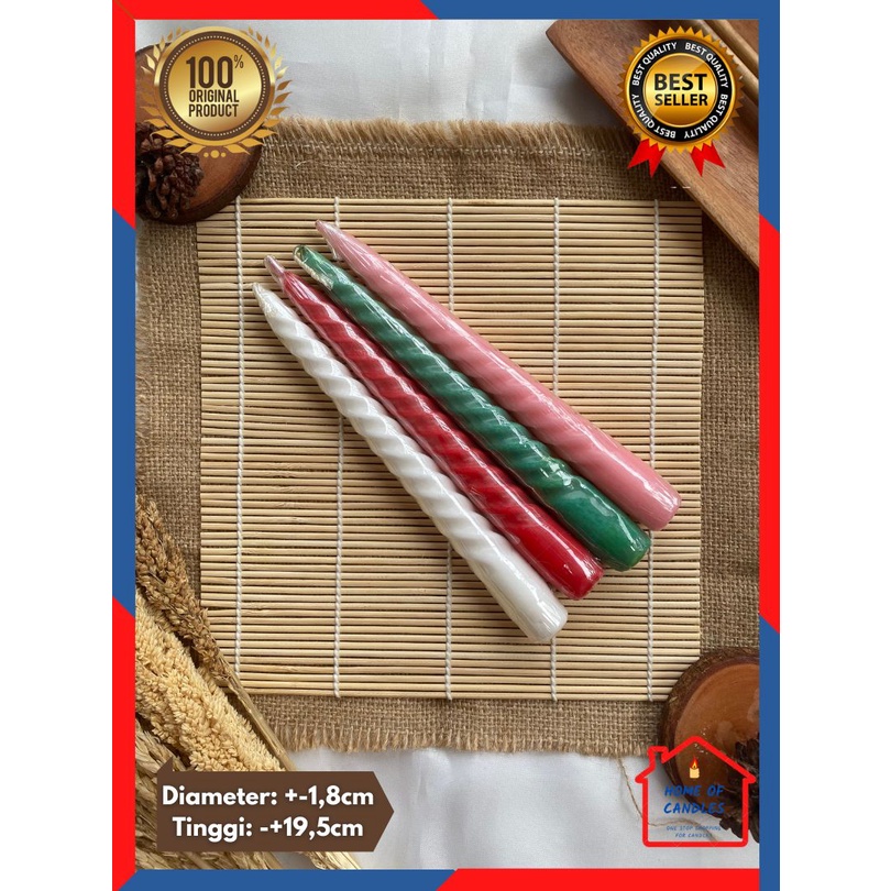 Jual Lilin Spiral Pendek / Lilin Ulir Candlelight Warna Kemasan 1pcs | Shopee Indonesia