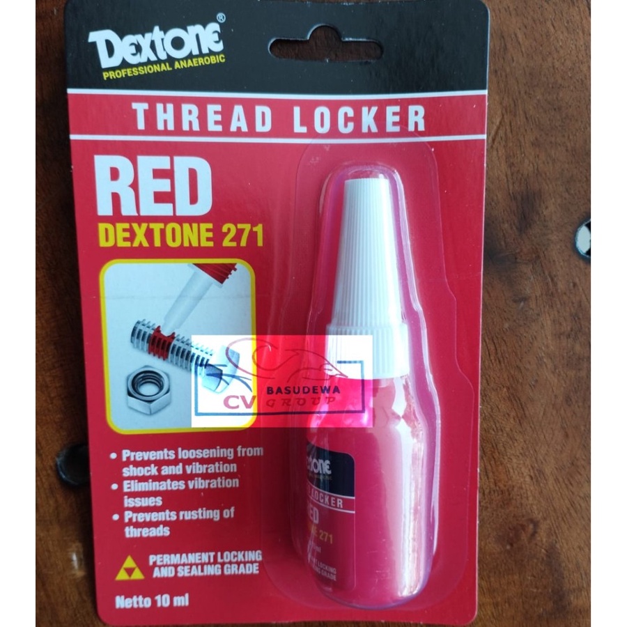 Jual DEXTONE RED THREAD LOCKER 271 / LEM BAUT PERMANENT LOCKING 10ML ...