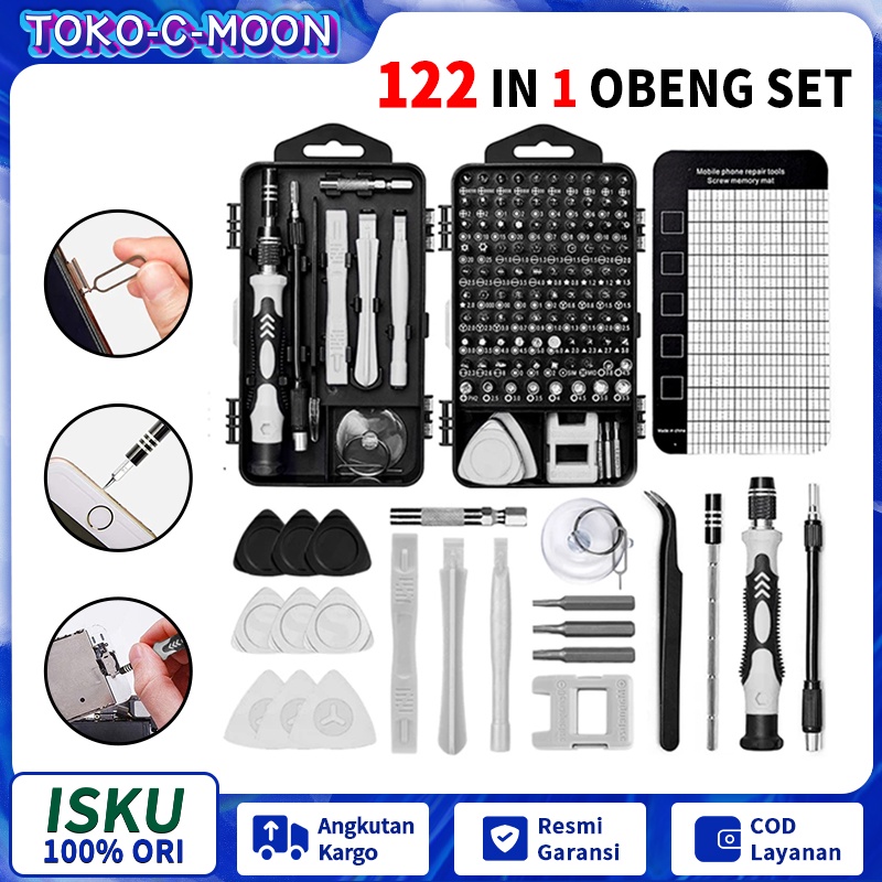 Jual ISKU Set Obeng 122 in 1 Hp full set Kunci Obeng set HP Obeng HP ...