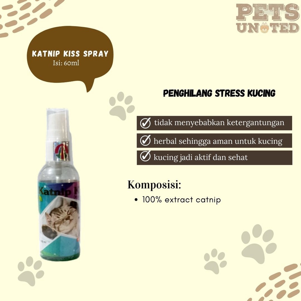 Jual Katnip kiss catnip spray penghilang stress kucing yang memikat ... Jual Katnip kiss catnip spray penghilang stress kucing yang memikat ...