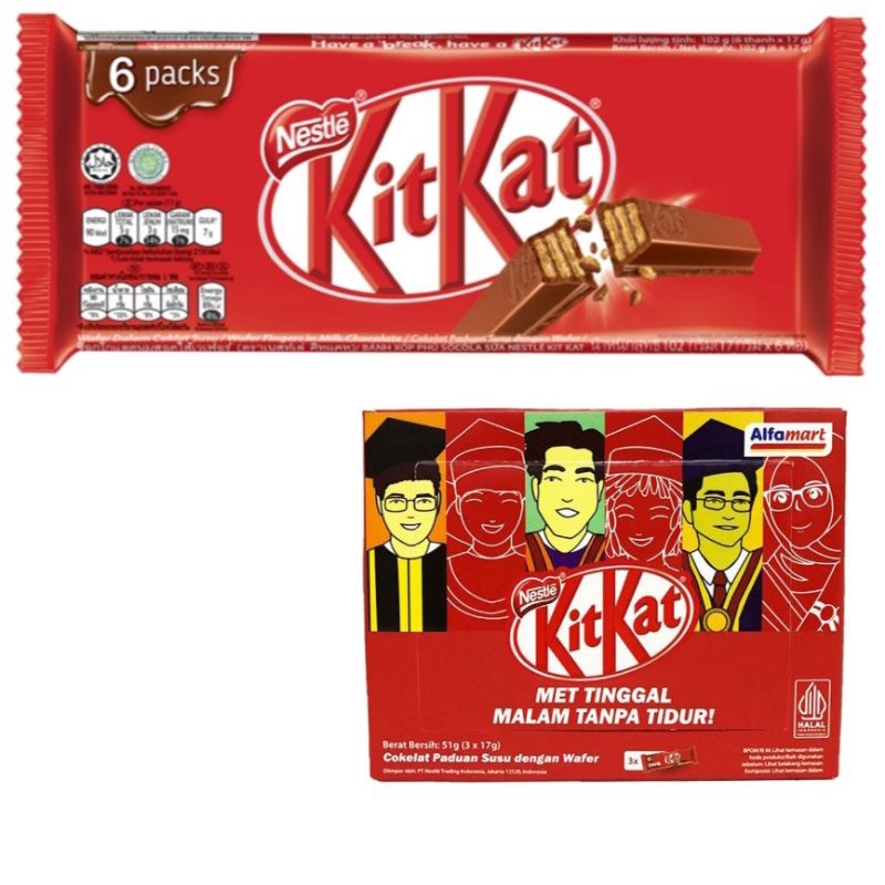 Jual Kit Kat Red Original chocolate 2F multipack kitkat coklat graduate ...