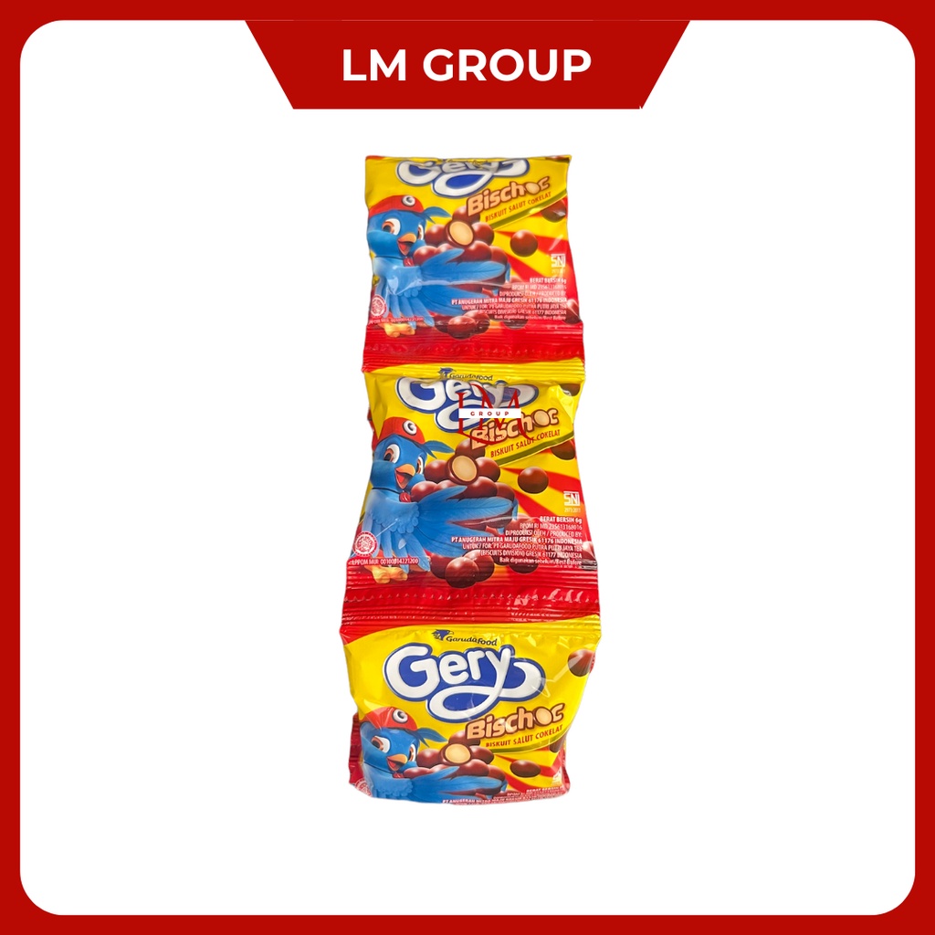 Jual Gery Bischoc Biskuit Salut Rasa Cokelat 1 Renceng Isi 10 pcs @6gr ...