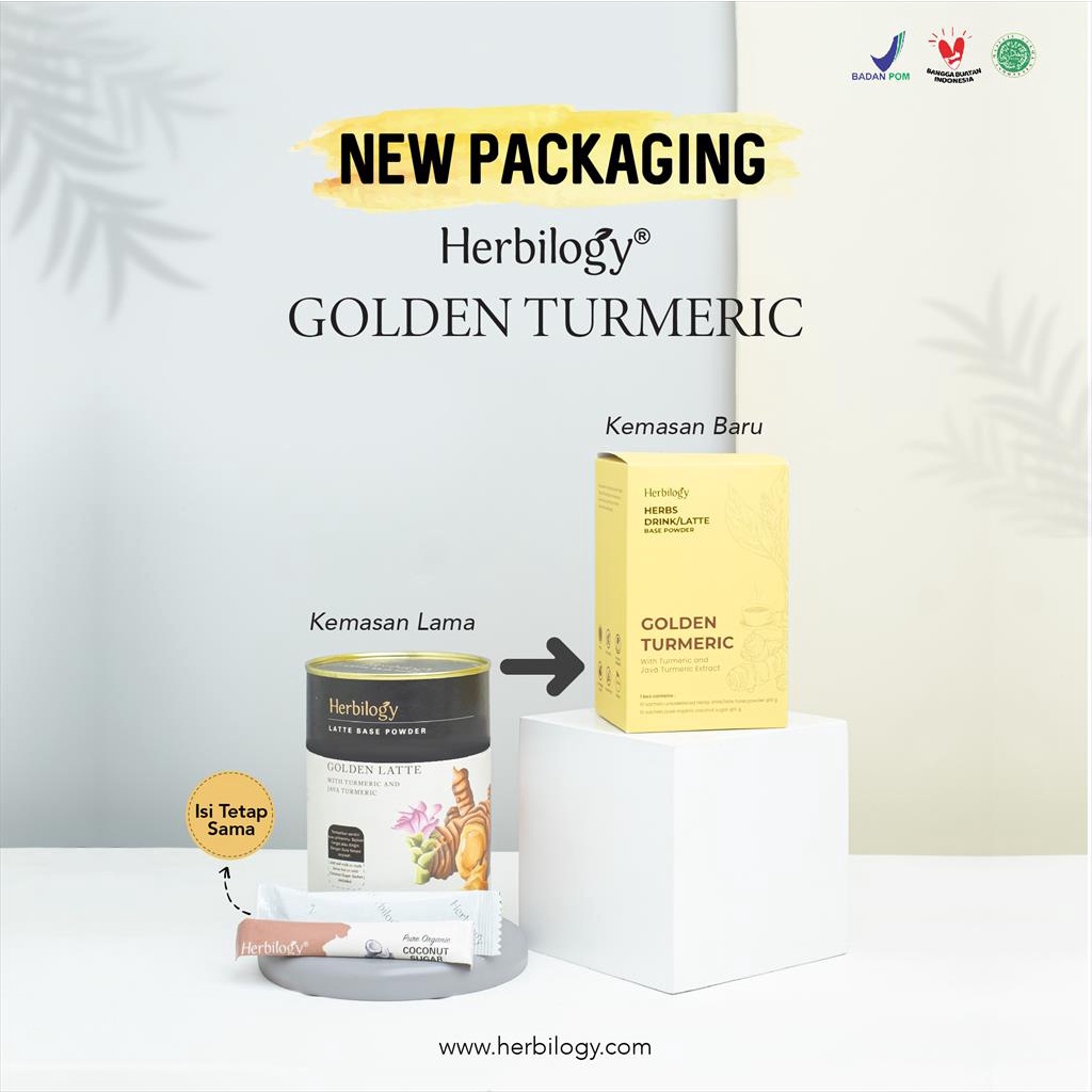 Jual Herbilogy Golden Turmeric Latte ( 10 sachet ) Dairy & Sugar Free ...